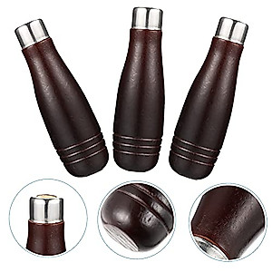 DOITOOL 3PCS Wooden File Handle with Metal Collars for Garage Woodworking Carpenter Tool Maintenance File Cutting Tool Craft