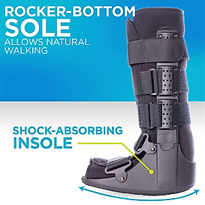 BraceAbility Tall Pneumatic Walking Boot | Orthopedic CAM Air Walker & Inflatable Surgical Leg Cast for Broken Foot, Sprained Ankle, Fractures or Achilles Surgery Recovery (Large)