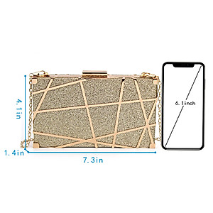 Women Metal Vintage Evening Bag Clutch Purse Hollow Wedding Party Chain Crossbody Bag