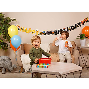 Construction Birthday Party Supplies Banner | Baby Boy Toddler Kids Birthday Truck Decorations - Huge 8-feet Long Under Construction Decor - The Perfect Decoration for your Party