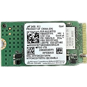 ist computers Micron 1TB 2450 M.2 2242 42mm PCIe Gen 4 x4 TLC PC NVME SSD, for Lenovo Thinkpad X1 Nano Titanium Flex E14 E15 Gen 4 E16 Inspiron Ultrabook Tablet - Internal Solid State Drive (OEM New)