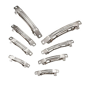 100Pcs Iron Blank French Barrette Hair Clip 4 Sizes 39/51/59/78mm Long Platinum for DIY Hair Accessories Making