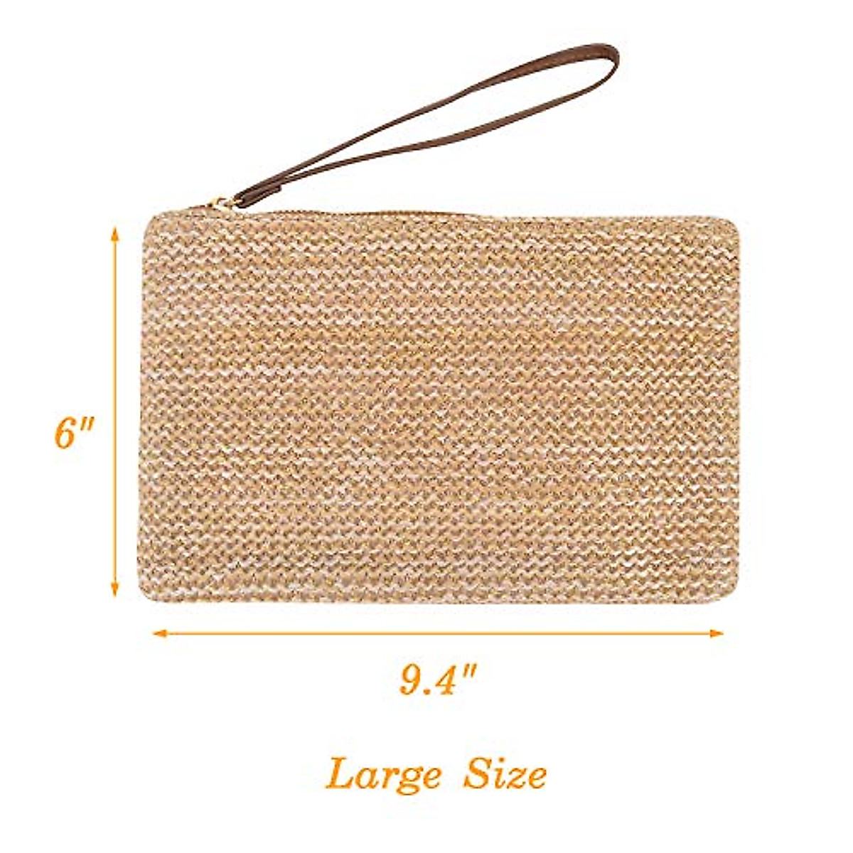 AGNETA Straw Clutch for Women Straw Purse Hand Wrist Type Summer Beach bag Handbags Wallet