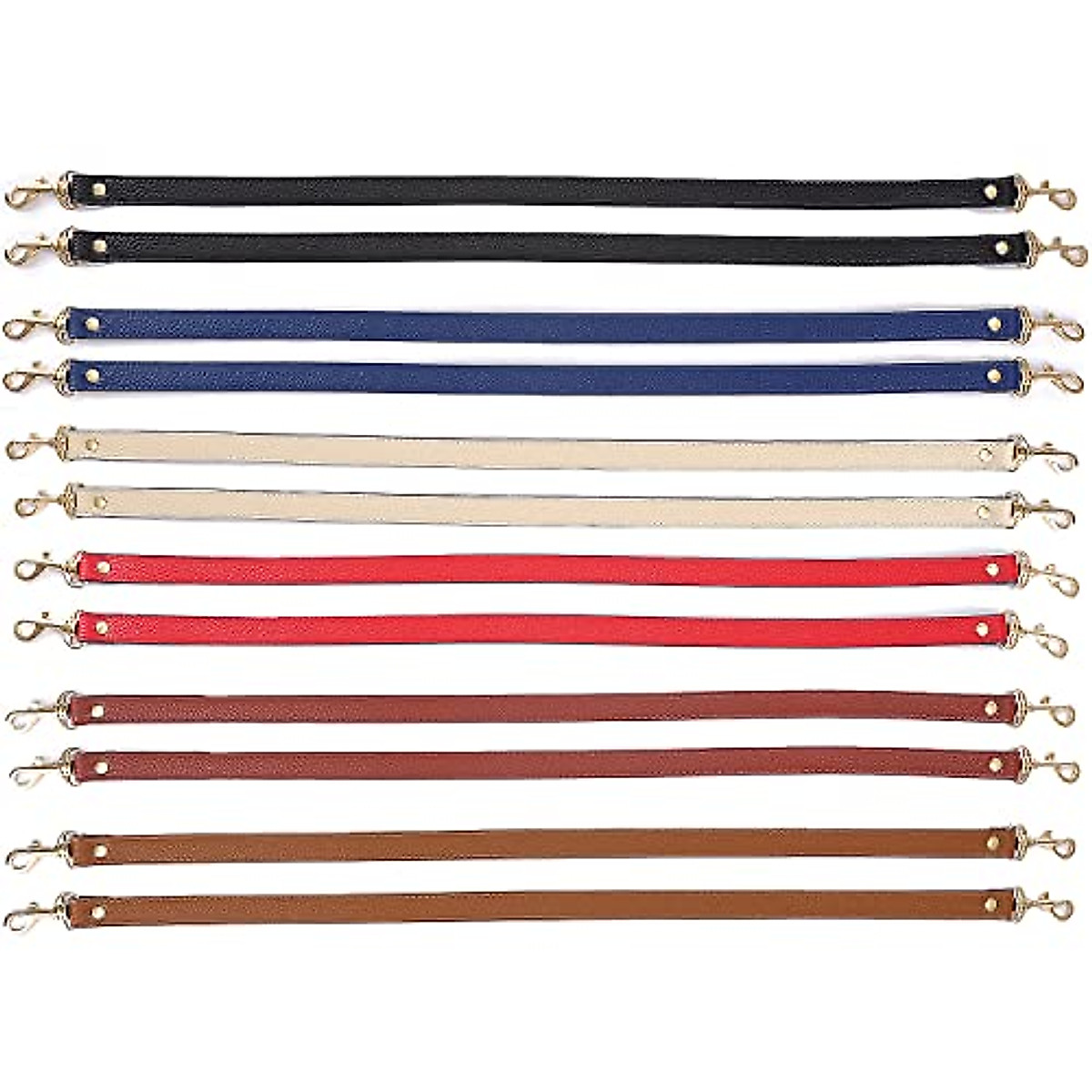 VanEnjoy Pair Full Grain Leather Replacement Strap For Handbags Purse Bags-26“Long,0.71"Wide (Black) (Black)