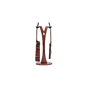 Ruach GS-1 Dual Acoustic and Electric Wooden Guitar Stand - Mahogany