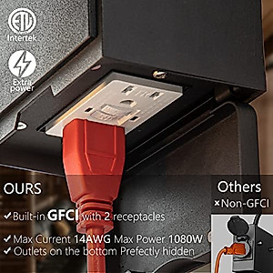 OUPAVOCS Outdoor Lights with GFCI Outlet, Modern Porch Lights Waterproof, Exterior Light fixture with Outlet plug, Black Wall Sconce Wall Mount with Clear Glass, Outside Patio lights for House, Garage