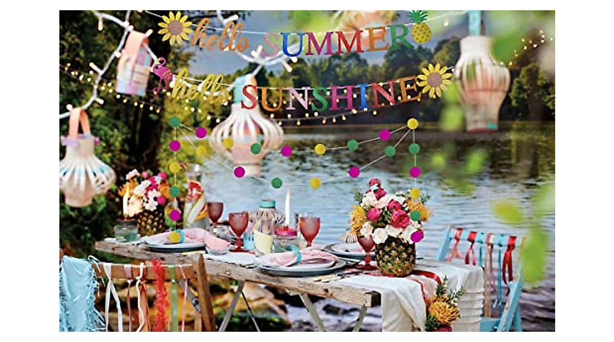 Hello Summer Banner – Glittery Decor for Parties & Classroom