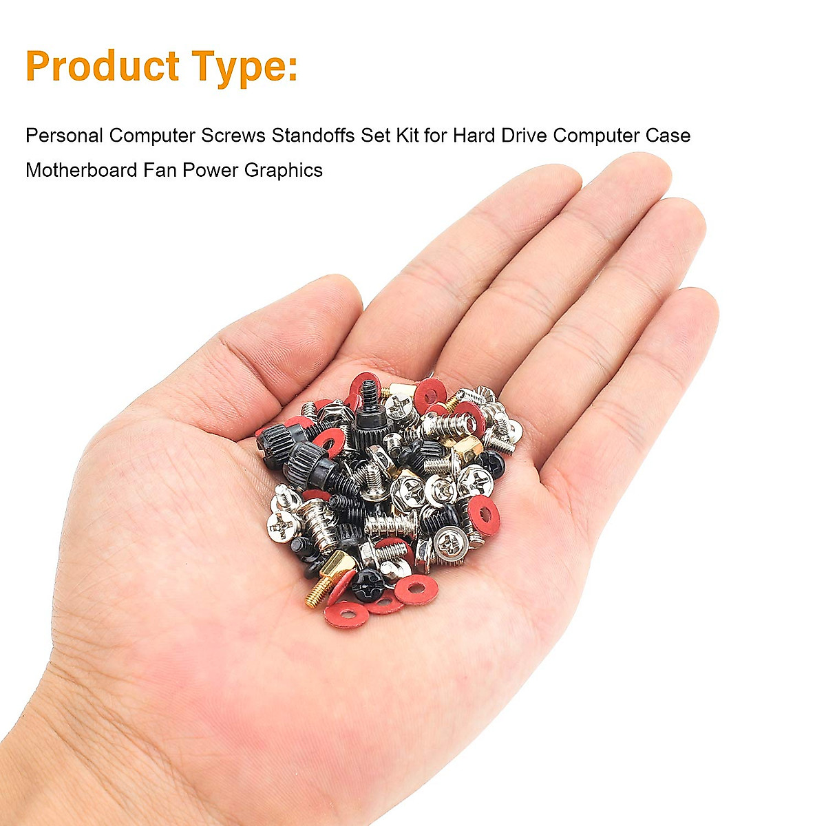 Powlankou PC Computer Screws Standoffs Kit for Hard Drive Computer Case Motherboard Fan Power Graphics