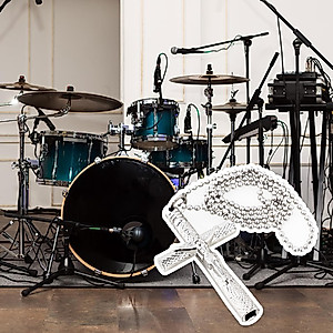 Lovermusic Silver Chrome Plated Steel Dia 0.39inch Crucifix DrumTuning Key with Long Chain Drum Accessories