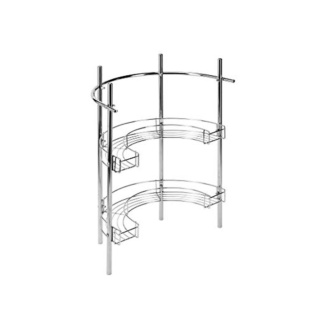 Croydex Mild Steel Pedestal Storage Unit with Shelves and Towel Rail