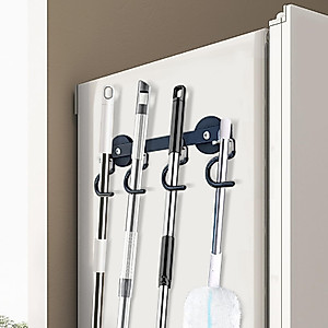 Qinwuwu Magnetic Broom Rack-Metal Garden Tool Organizer-Mount Garage Organizers-Magnetic Hook S-Shaped-Ideal For Garages,Refrigerators, Kitchens, Pantries