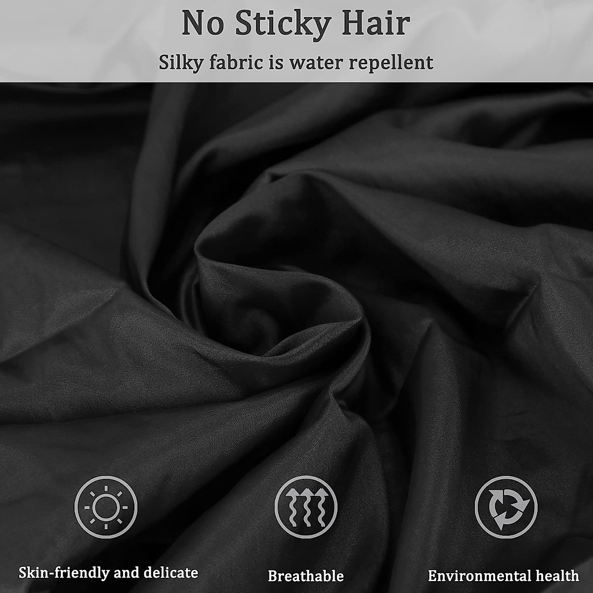 Exttlliy Chameleon Fabric Salon Smock Professional Stylist Jacket Waterproof Haircut Cape Barber Apron (Black, L)