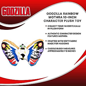 Godzilla Rainbow Mothra 10-Inch Character Plush Toy | Cute Plushies and Soft Stuffed Animals, Kids Room Decor Accessories | Kaiju Monster Gifts and Collectibles