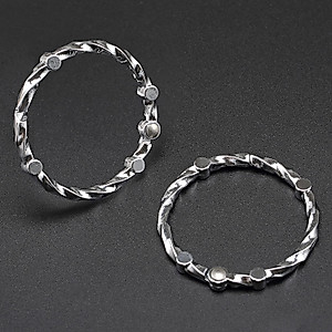 CHICTIE Chrome Shower Curtain Rings, Silver Rustproof Decorative Shower Hooks, Set of 12 Premium Metal Shower Rings Hangers HK5# Circle Ring Design