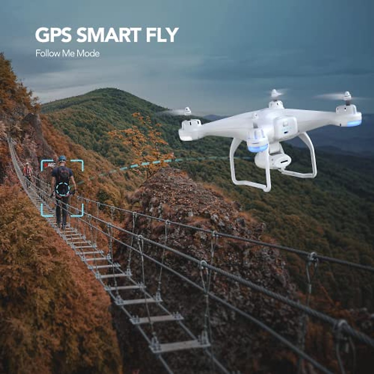 Potensic T25 Drone with Camera for Adults, 2K GPS FPV Camera Drone with Backpack, 3 Batteries, Auto Return Home, Follow Me, Waypoint Fly, Altitude Hold, 2022 Upgraded