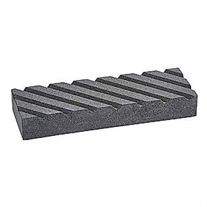 Amazon Basics Whetstone Knife Sharpening Wet Stone Dual Sided 400/1000 and 3000/8000 Grit Stones, Flattening Stone, and Non-Slip 3-PC, Bamboo Base, Black & Grey