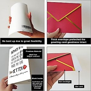 Ziwenhu Bonus Dad Fathers Day Card,Dad Birthday Gifts From Stepdaughter Stepson,Fathers Day Card for Stepdad,Thanks For Putting Up With My Mom Card