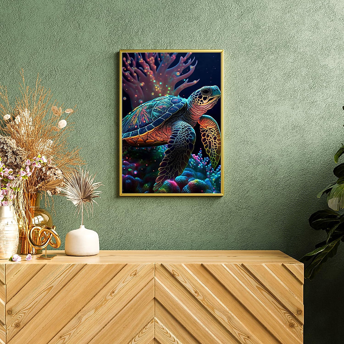 Aestalrcus Sea Turtle Diamond Painting Kits for Adults-Sea Turtle Diamond Art Kits for Adults,Sea Turtle Gem Art Kits for Adults for Gift Home Wall Decor 12x16inch