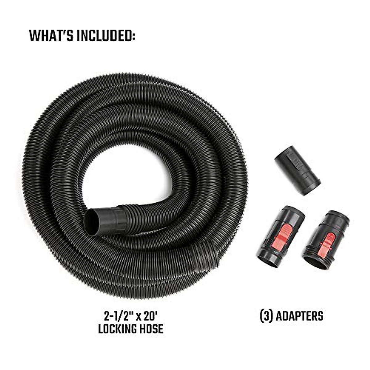 CRAFTSMAN CMXZVBE38759 2-1/2 in. x 20 ft. POS-I-LOCK Wet/Dry Vacuum Hose Kit for Shop Vacuums