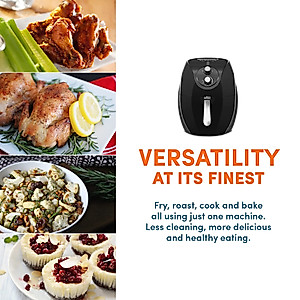 Elite Platinum EAF-658 Electric 6.5Qt Air Fryer, XXL Capacity, 4.75Lbs of Food, 1700WOil-Less Healthy Cooker Timer & Temperature Controls, 26 Recipe Cookbook
