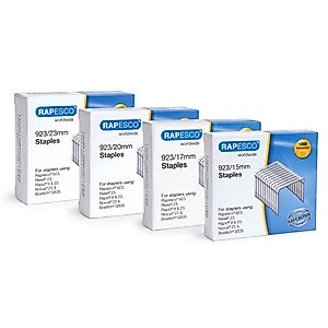 Rapesco 1318 Assorted 923 (Type 23) Heavy Duty Staples 15, 17, 20, 23 mm, Pack of 4000