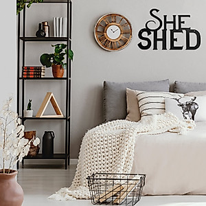 Zhengmy She Shed Metal Cut Sign Decor Wall Art Farmhouse Wall Sign Woman Cave Hanging Home Door Decoration for Home Kitchen Garden Present for Ladies