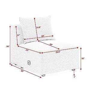 U-Shaped Comfy Modular Sectional Sofa Deep Seat Cloud Couch Convertible Sleeper Sofabed, Modern Living Room Free Customizable Sofa&Couch with 2 Single Seat,Chaise Daybed and Movable Ottomans
