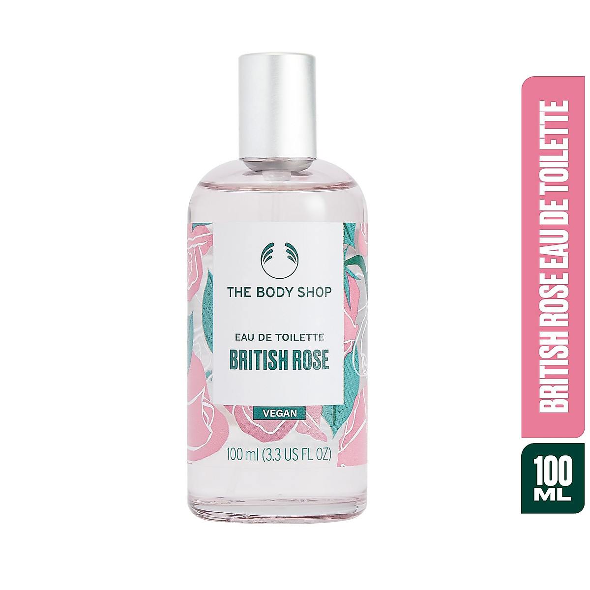 The Body Shop British Rose Eau De Toilette – Fresh Dewy Fragrance – Vegan – 3.3 oz