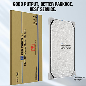 ECO-WORTHY Bifacial 195 Watt 12 Volt 12BB Solar Panel Monocrystalline Double-Sided Power Generation Rigid High-Efficiency PV Module Power Charger for RV,Sunsheds,Canopies,Farms,Home and Off-Grid