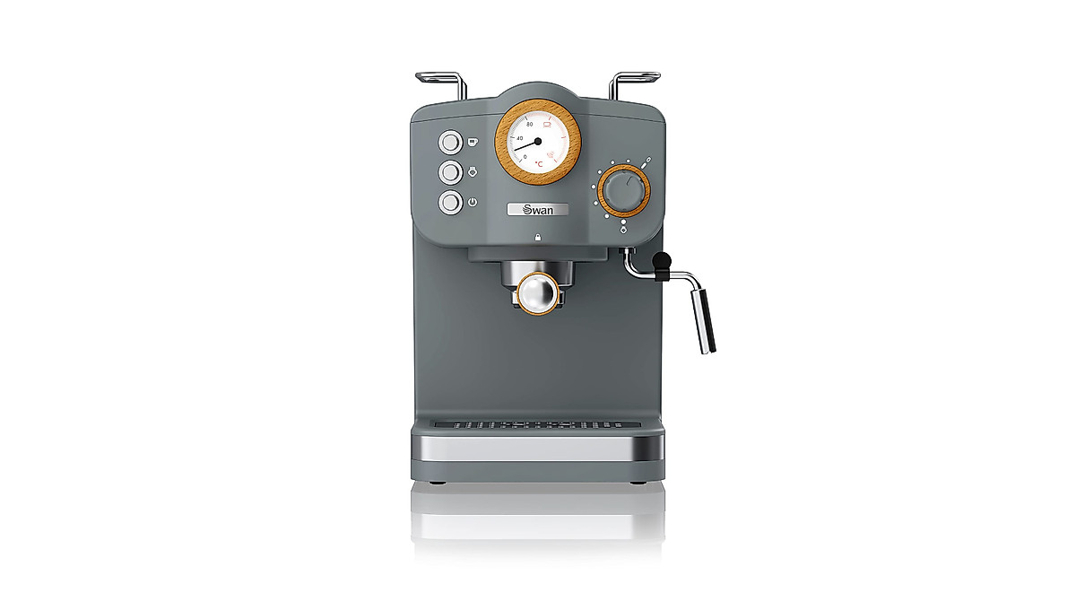 Swan Nordic Espresso Maker Machine, 15 Bars of Pressure, Milk Frother ...