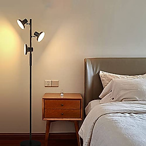 SIBRILLE LED Floor Lamp, 36W Modern Dimmable Standing Tree Lamp with Remote & Touch Control, 4 Color Temperatures, 3 Rotatable LED Light Farmhouse Floor Lamps for Living Room, Bedroom, Office, 2500LM