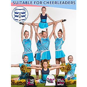 Inbagi 48 Pcs Cheerleader Gifts Cheer Bracelet Girls Cheerleading Charm Bracelet Adjustable Cheerleader Gifts for Cheer Team Cheerleading Jewelry Accessories Bulk (Blue)