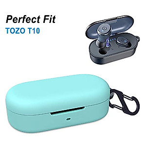 Aotao Silicone Case for TOZO T10, Soft and Flexible, Scratch/Shock Resistant Silicone Cover for TOZO T10 Headphones (Teal)