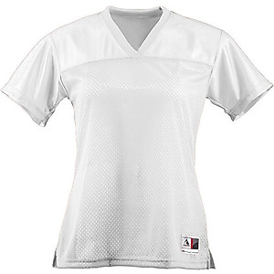 Augusta Sportswear Women's Standard Junior Fit Replica Football Tee, White, Small