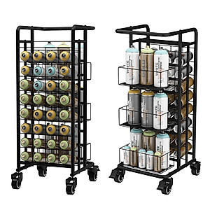 yeshine 32 Can Spray Paint Cart Spray Paint Storage Rack Metal Spray Can Holders Heavy Duty Spray Paint or Lube Can Aerosol Can Holder Spray Paint Can Rack Organizer for Garage and Craft Workroom