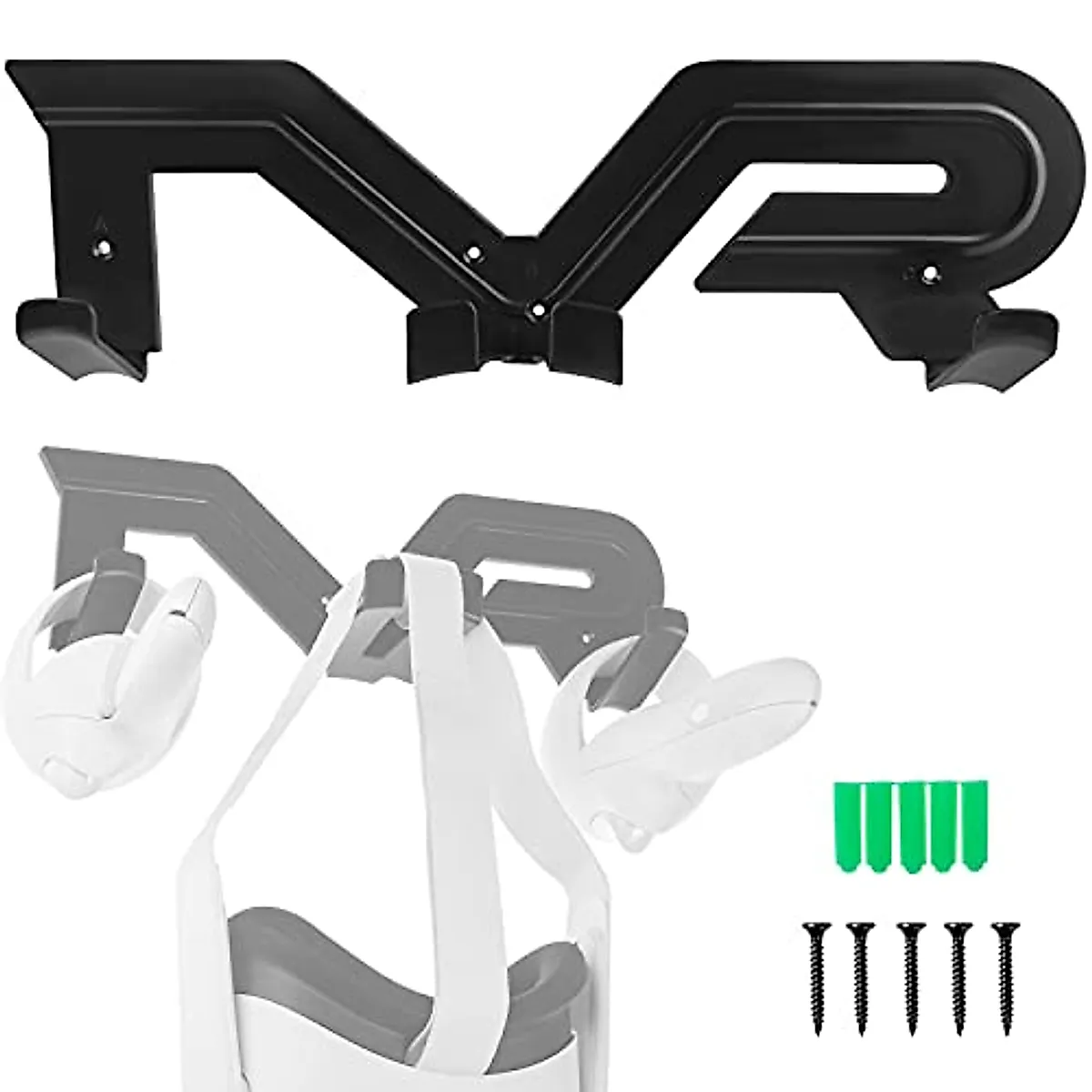 Geekria VR Gaming Wall Mount Headset Storage Stand Hook Compatible with PSVR 2, Meta Quest 2, VR Stands Compatible with HTC Vive, Playstation VR, Vive Pro, Valve Index, Mixed Reality Headsets