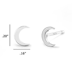Boma Jewelry Sterling Silver Crescent Moon Stud Earrings