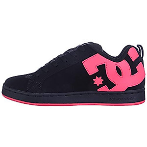 DC womens Court Graffik Skate Shoe, Black/Hot Pink, 8 US