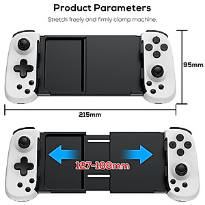 YUANHOT Gaming Controller for iPhone/Android,Mobile Bluetooth Phone Controller,Wireless Gamepad Console,Play PlayStation Xbox Cloud Steam Link Switch Luna Call of Duty Fortnite Controller Accessories