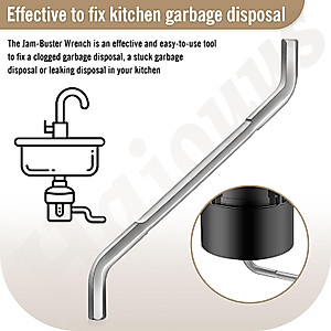 Garbage Disposal Wrench/Garbage Disposal Key Wrench, WRN-00 Jam-Buster Wrench, Compatible With InSinkErator, for Food Garbage Disposal, Garbage Disposal Allen Wrench Tool Garbage Disposal Repair