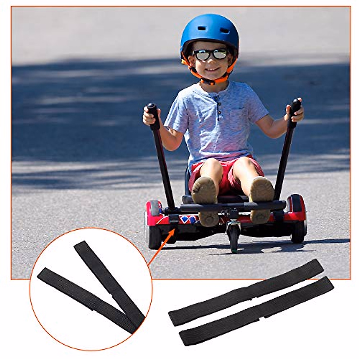 8 Pieces Adjustable Hoverboard Replacement Straps Hook and Loop Fastening Hoverboard Cable Hoverboard Replacement Straps for Kart Accessories Self Balance Scooter (19.8 Inches)