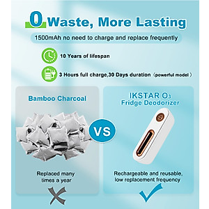 NEWEST [4 in 1] Fridge Deodorizer - Refrigerator Air Freshener Reusable Fridgerator Deodorizer Odor Eliminator Outperforms Baking Soda for Fridge and Freezer & Bamboo Charcoal Air Purifying Bags