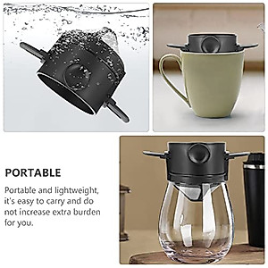 CRAFTHROU 1 PC Coffee Funnel Tea Filter Coffee Drip Filter Manual Espresso Maker Cone Filter Cup Tea Strainer Espresso Dripper Cafeteras Expresso Single Cup Coffee Filter Portable Black Abs