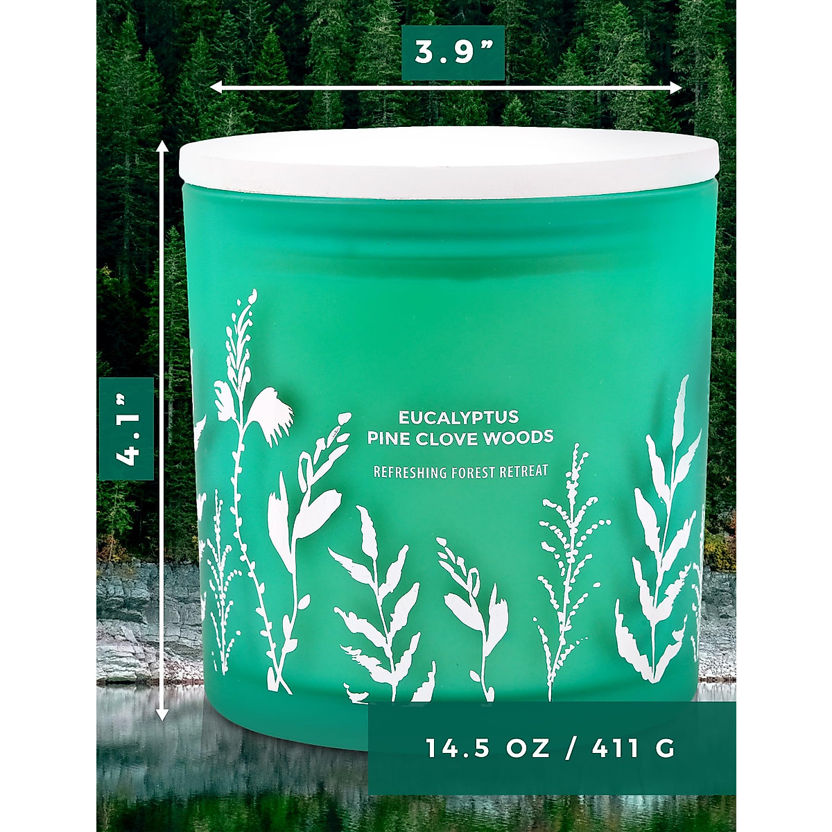 Eucalyptus Pine Clove Balsam Candle 3 Wick - Christmas Tree Scented Candle - Natural Soy Candle for Home Scented 14.5 Oz - Winter Holiday Candle Gift, Aromatherapy Stress Relief Candle for Women & Men