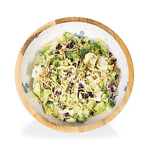 PICNIC TIME Disney Mickey Mouse Mango Wood Salad Bowl, Serving Bowl, (Mango Wood) 13.5 x 13.5 x 4.3