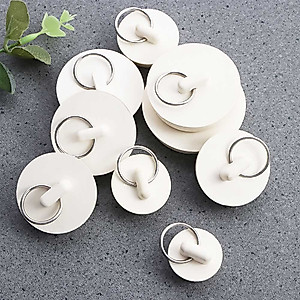 Tub Stopper Rubber Sink Stopper Durable White Drain Plug Rubber Universal Washbasin Leak-Proof Stopper for Bathroom Kitchen(A1,White)