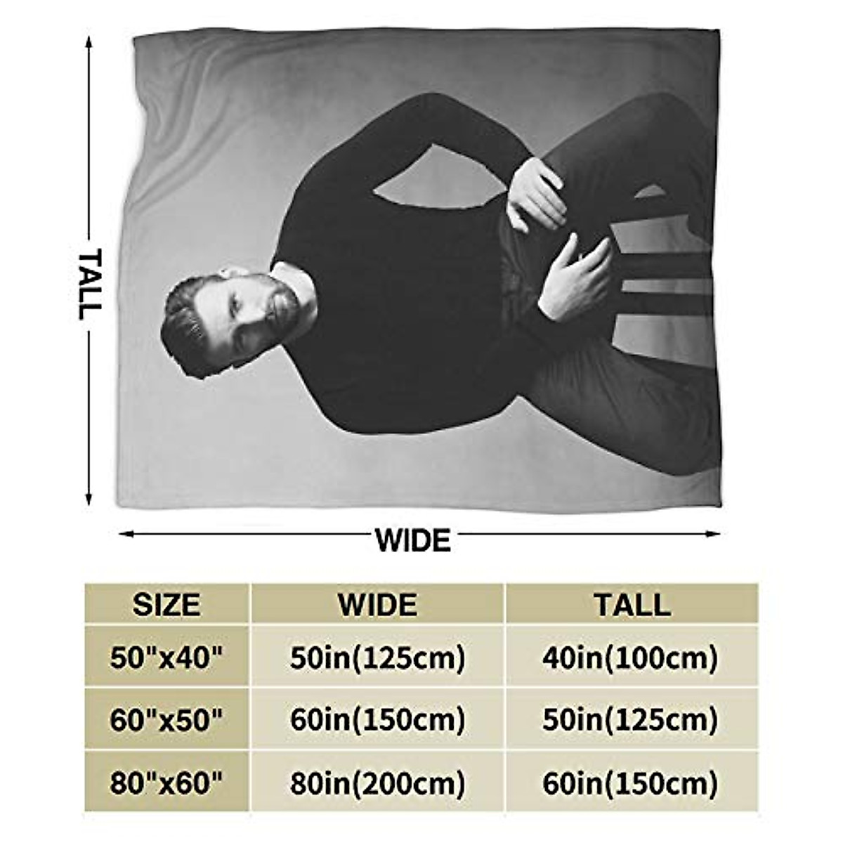 Chris Evans Soft and Comfortable Warm Fleece Blanket for Sofa, Bed, Office Knee pad,Bed car Camp Beach Blanket Throw Blankets (50"x40") … (60"x50")