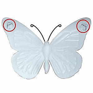 Daogtc Metal Butterfly Wall Art Decor-9.8 inches Butterfly Hanging Decoration for outdoor indoor, Decorate Home Garden Farmhouse Yard Patio Fence Living Room Bedroom(3Pcs)