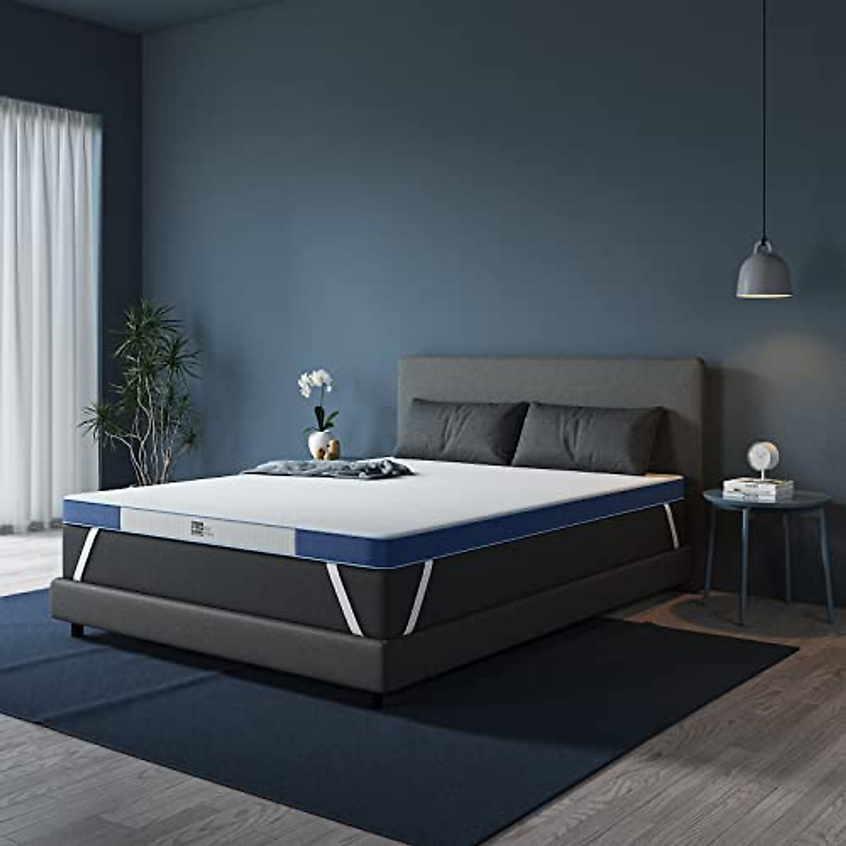 BedStory Extra Firm Mattress Topper Queen, 4 Inch Deep Sleep Memory Foam Mattress Topper for Pressure Relief, High-Density Foam Provides Extra Lumbar Support, 40 Days Trial