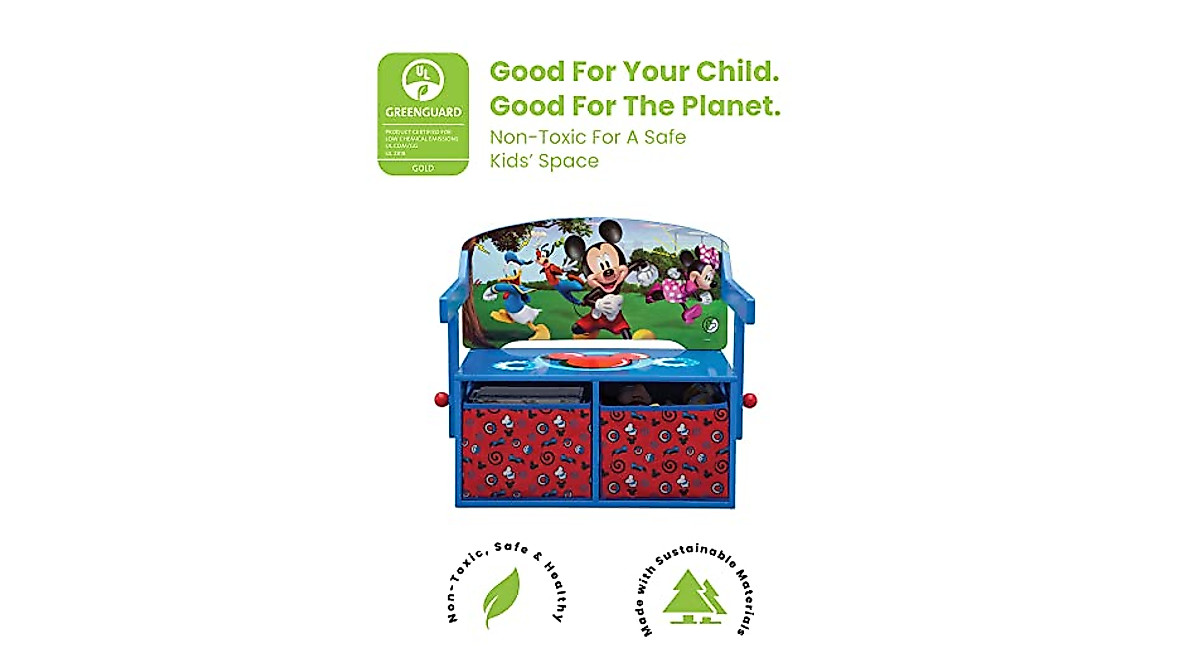 Disney Mickey Mouse Kids Convertible Bench | Safe & Versatile Furniture